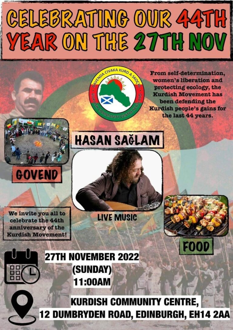 Edinburgh Kurdish Community Centre Celebration of 44th Anniversary of ...